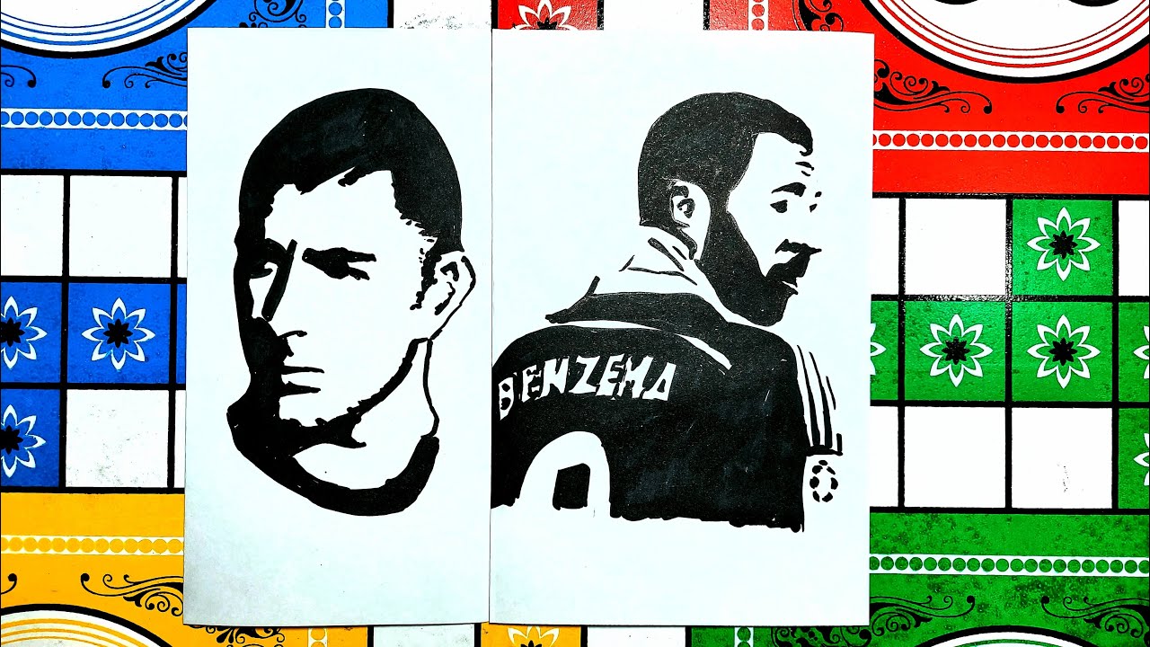 Karim Benzema || Drawing ⚽ || art || painting || Baba's art || easy ...