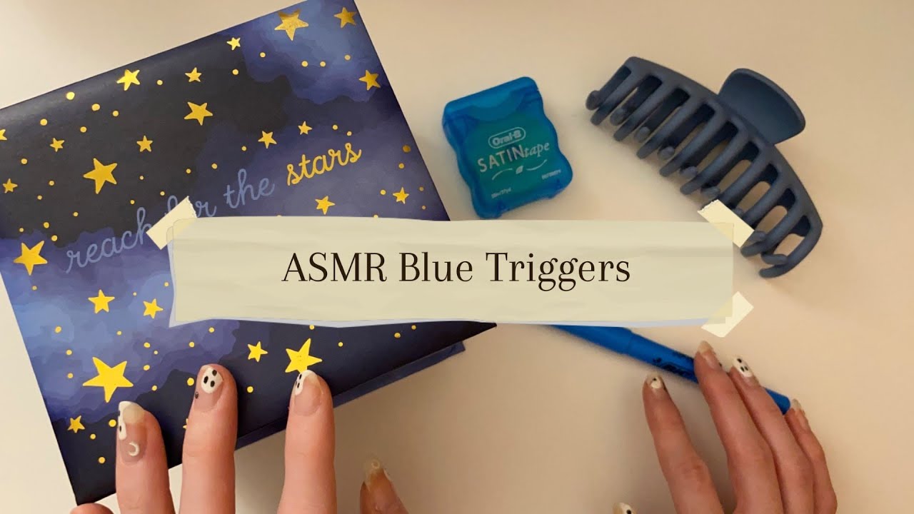 ASMR Blue Triggers! (tapping, scratching triggers) - YouTube