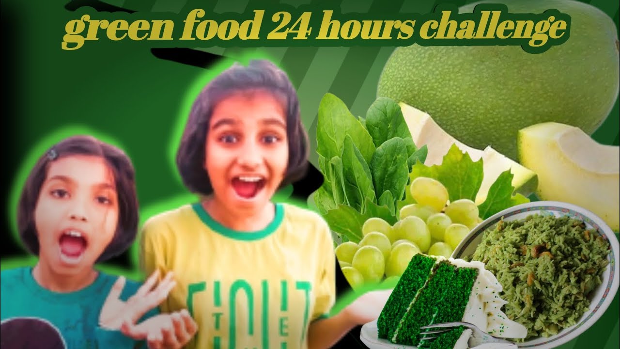 green food 24 hours challenge | eating challenge 🫣🤢🥦 - YouTube