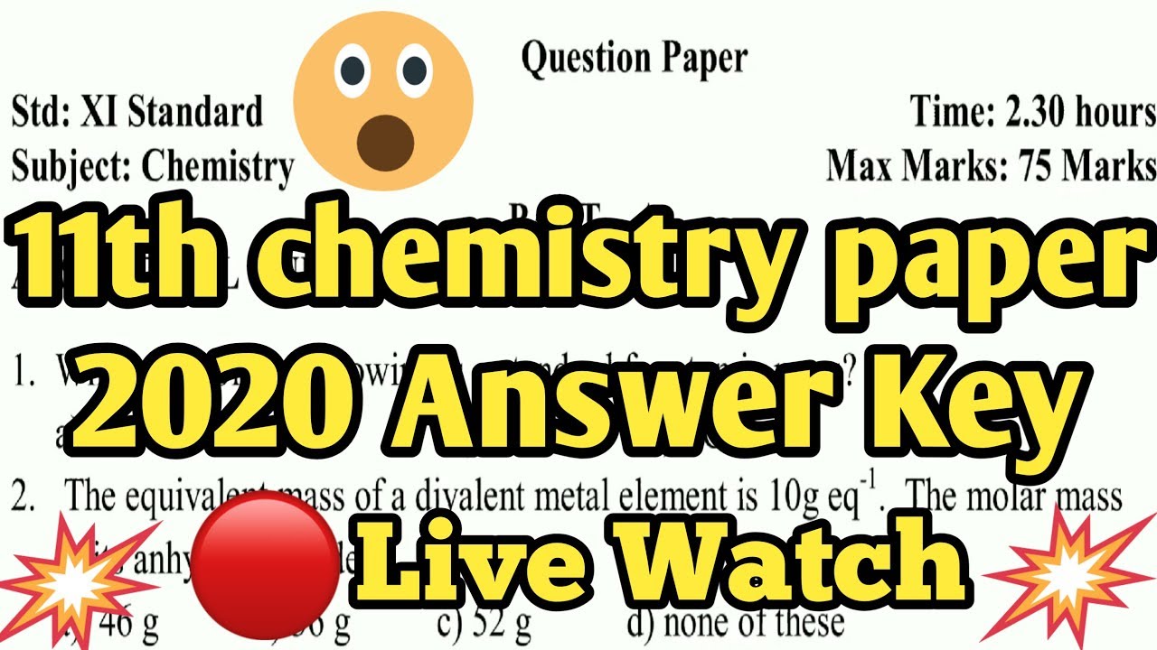 11th chemistry public model question paper 2020 | 11th chemistry public ...