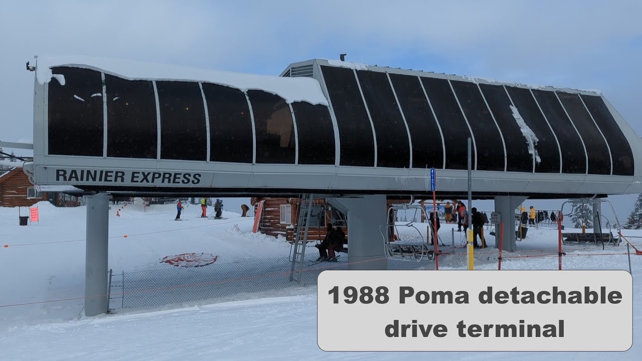 1988 Poma detachable quad drive terminal (Rainier Express, Crystal ...