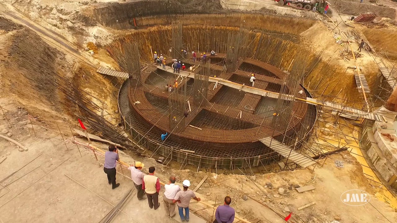 Close view of foundation of silo of kusmunda project - YouTube