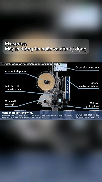 Máy in barcode thông tin nhãn và dán tự động thùng carton - pallet | Domino Mx350i | LH ...