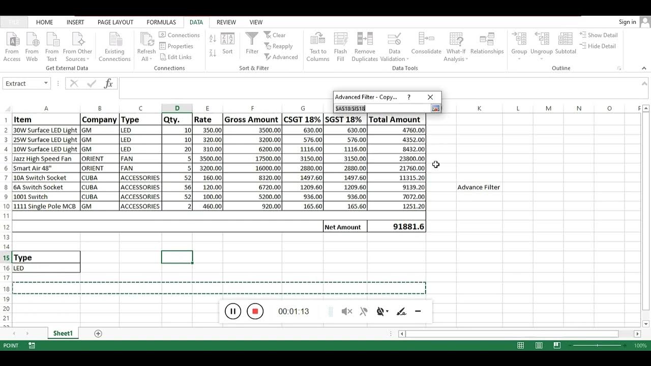 Advance Filter in 2 mins Advance Filter in Excel || Filter in Excel ...