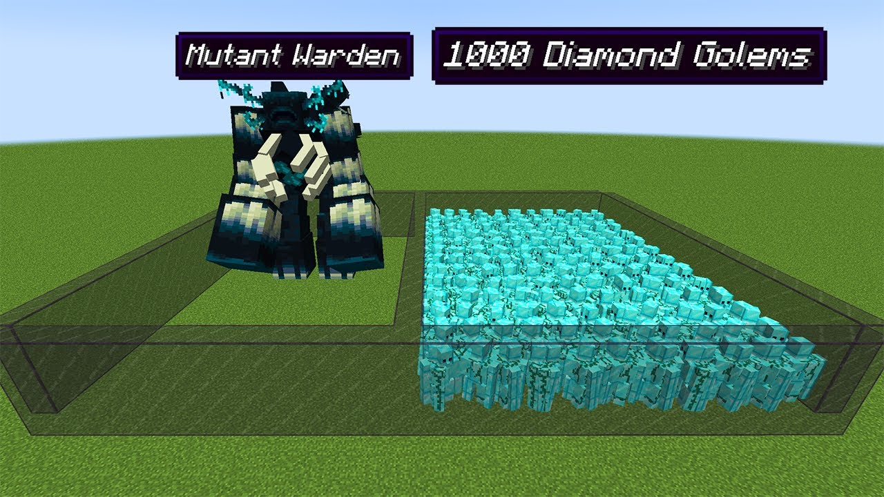 Mutant Warden Vs 1000 Diamonds Golems - YouTube