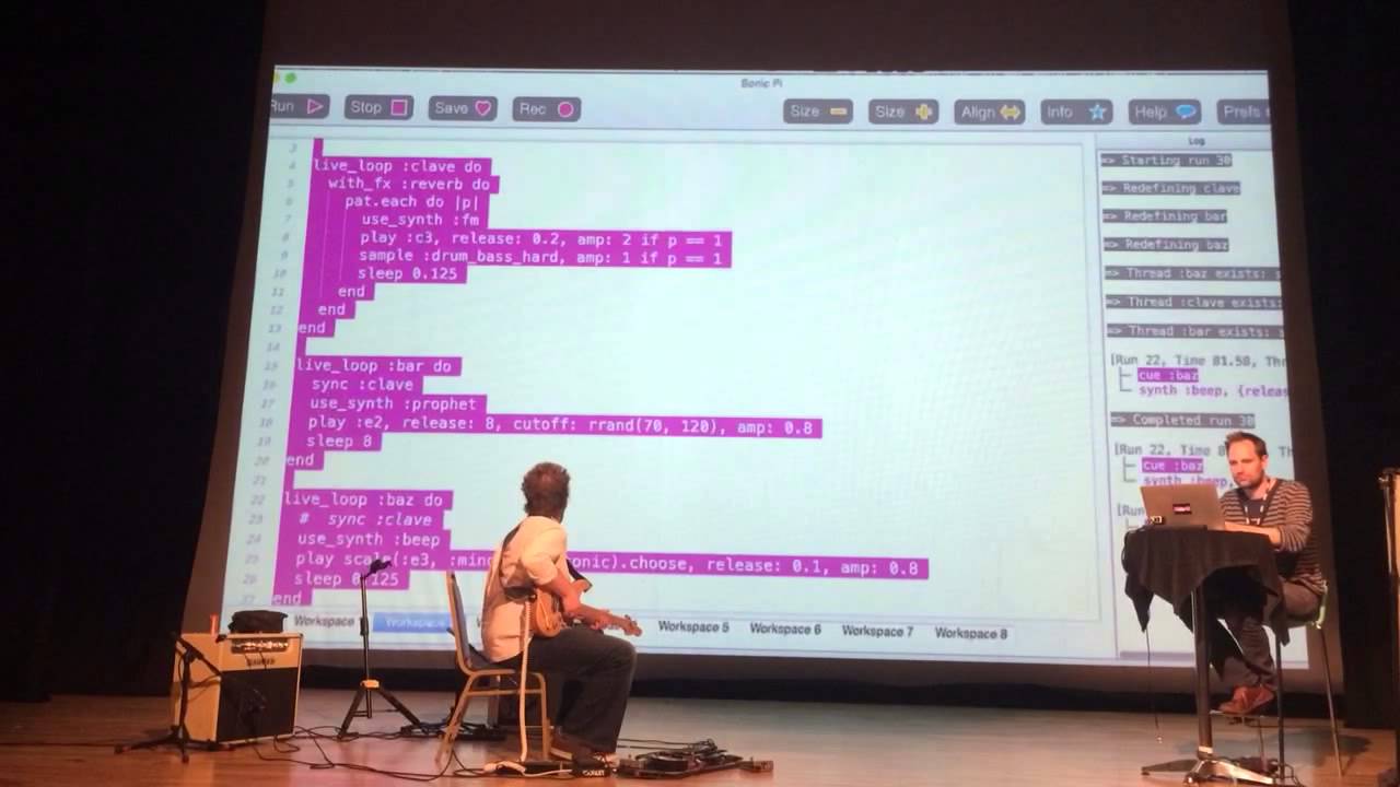 Sam Aaron and Ben Smith Sonic Pi Jam - YouTube