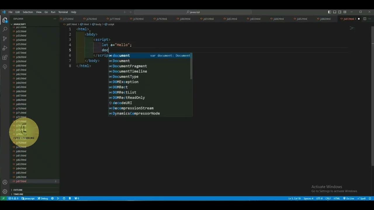 Javascript | String functions 'fontsize()' | CodeLearning - YouTube