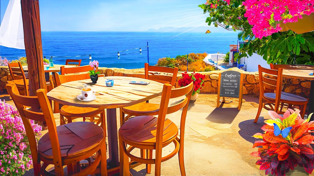 Outdoor Seaside Cafe Jazz Music - Relaxing Smooth Jazz Music and Sea ...