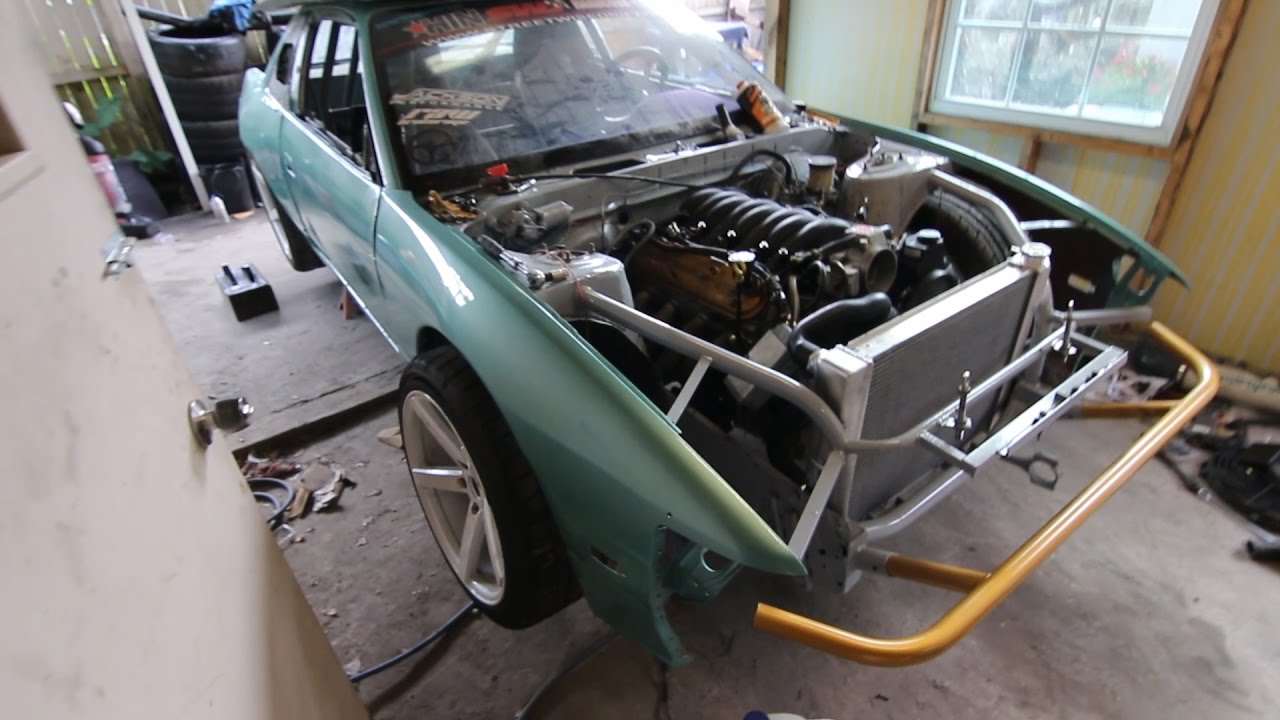 ls3 240sx engine install - YouTube