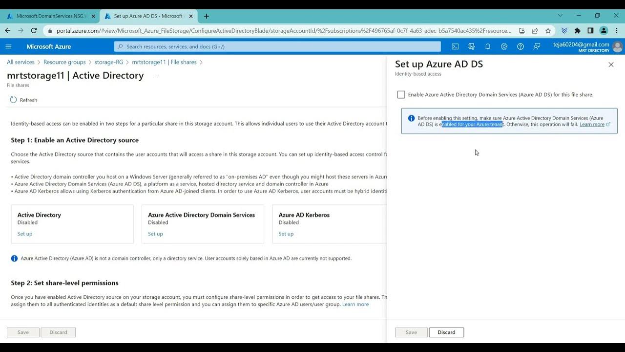 Connecting to Azure File Share using Azure AD Domain Services: A ...