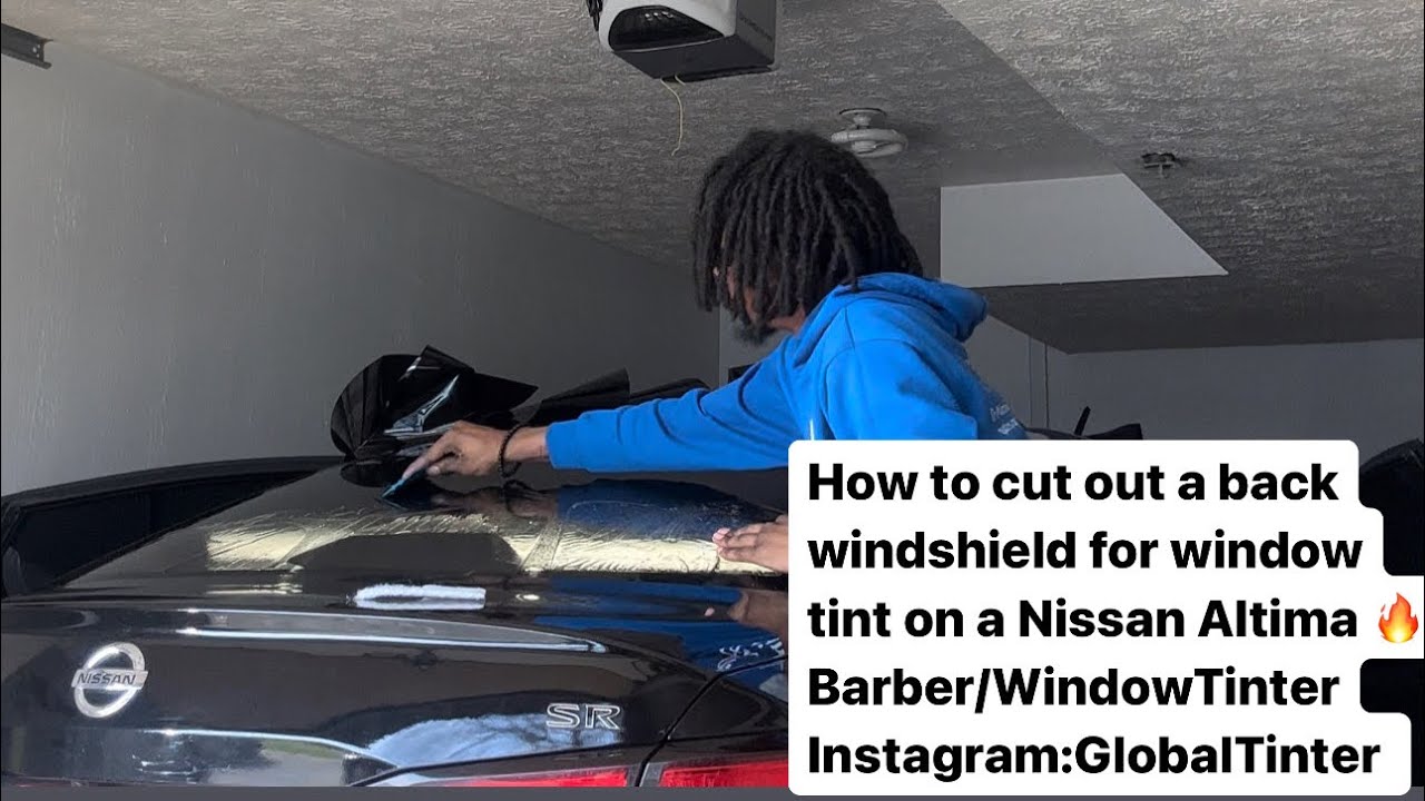 How to cut out a front windshield for window tint on a Nissan Altima ...