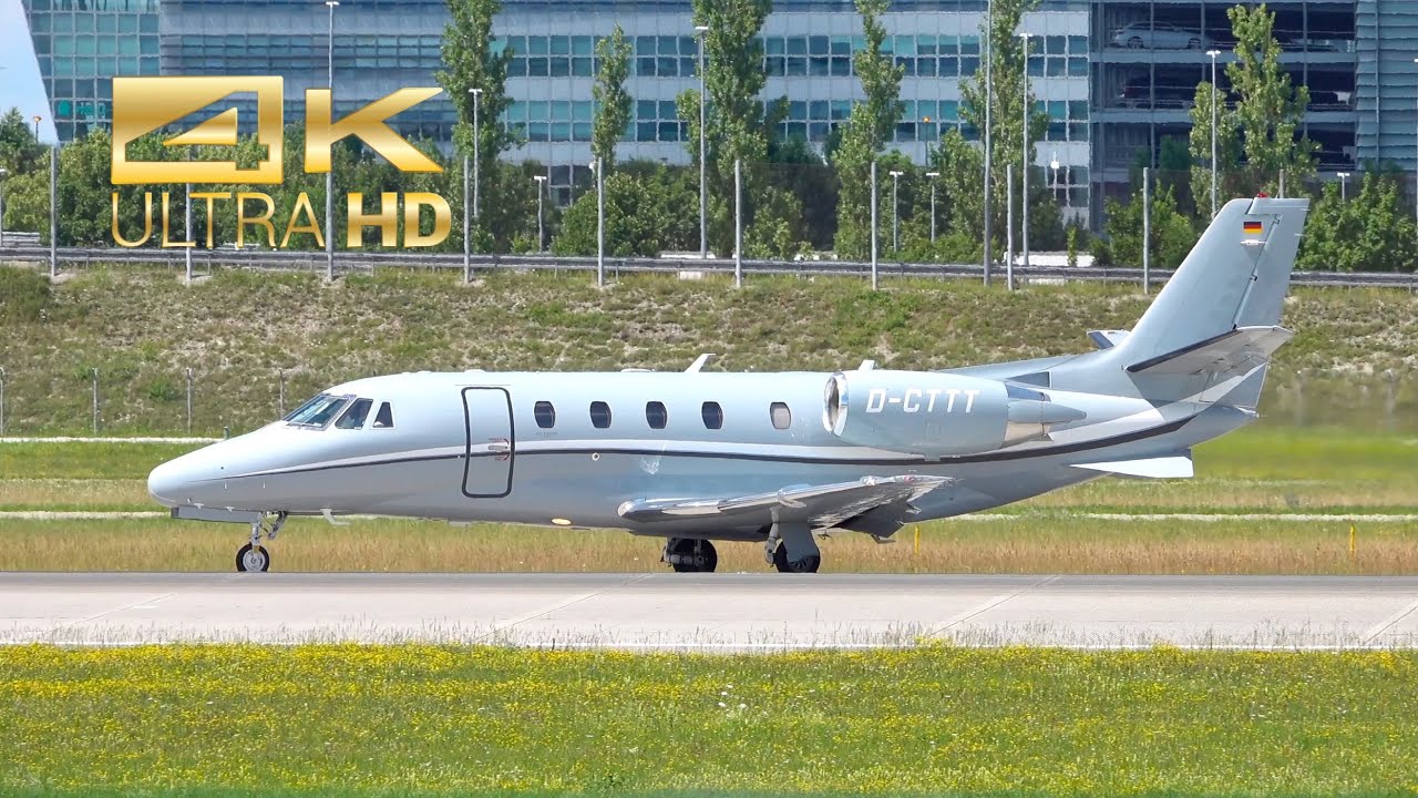 (4K) Cessna 560XL Citation XLS Augusta Air D-CTTT departure at Munich ...