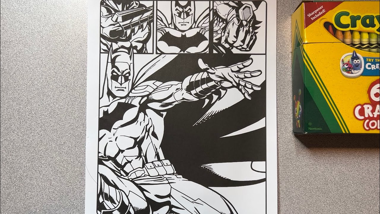 Coloring The Batman with Crayons! - YouTube