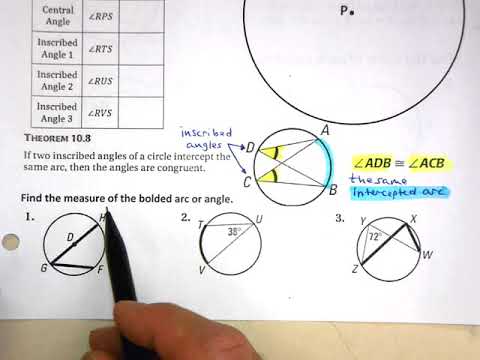 10.4 Use Inscribed Angles and Polygons - YouTube