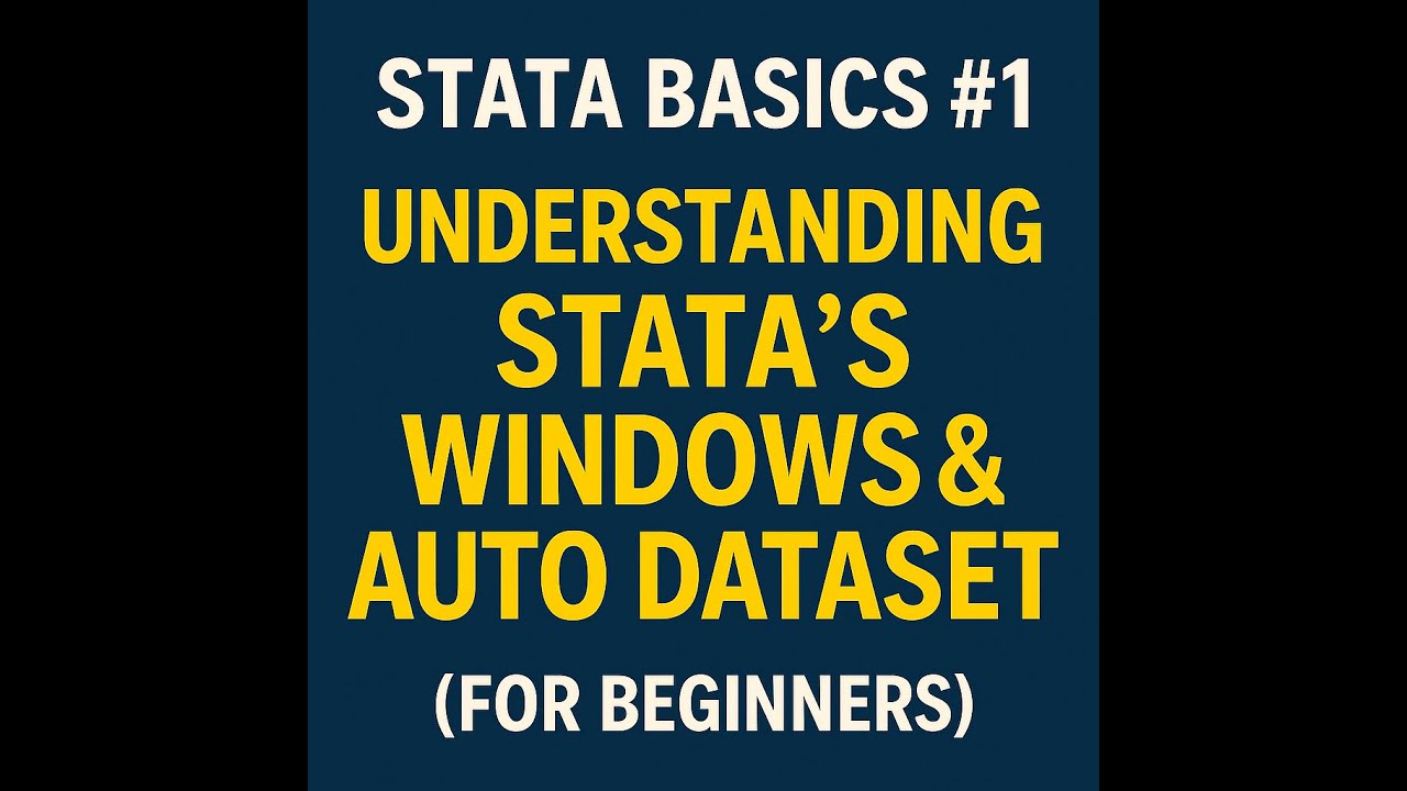 Stata Basics #1: Understanding Stata's Windows & Auto Dataset - YouTube