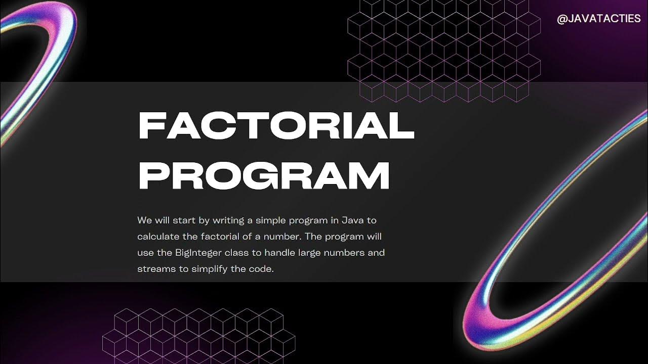 Factorial Number using Stream API and BigInteger class | #Java8 #StreamAPI #BigInteger # ...