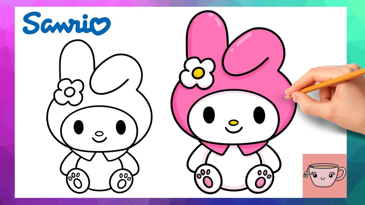 How To Draw My Melody Plush Sitting | Sanrio | Cute Easy Drawing ...