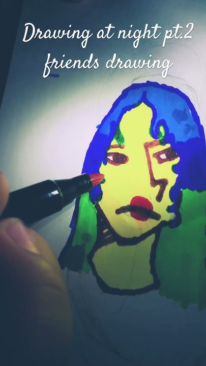 Drawing at night pt.2 my friends drawing - YouTube
