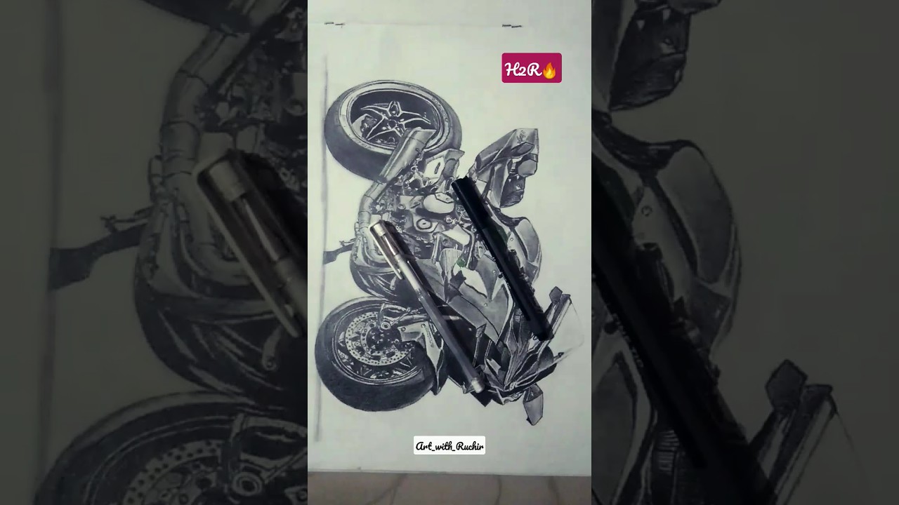 Kawasaki ninja H2R☠💀 Drawing 🔥world fastest #bike #shorts - YouTube