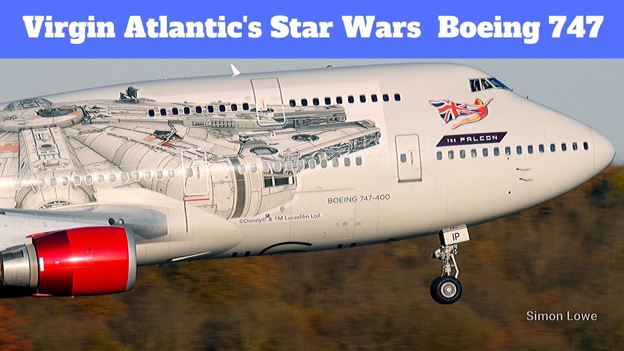Virgin Atlantic's 747 G-VLIP in Special Star Wars Millenium Falcon ...