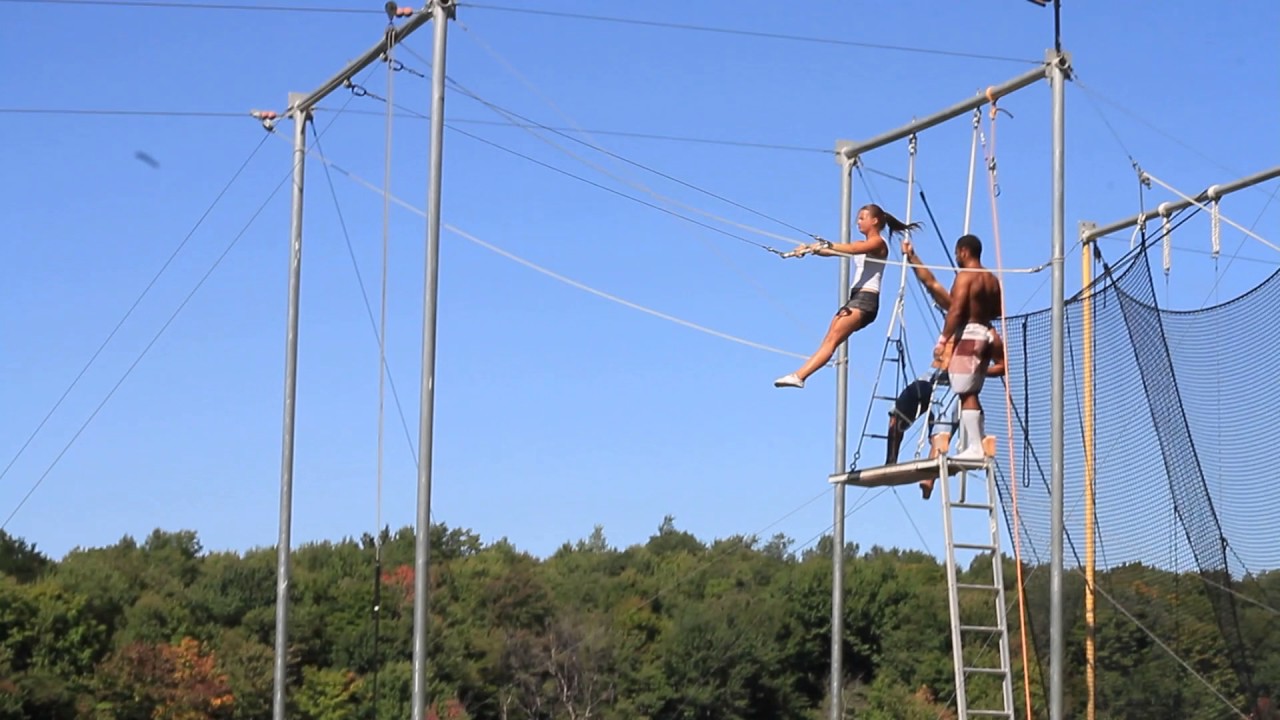 layout catch Independent Lake Camp Flying Trapeze Retreat - YouTube