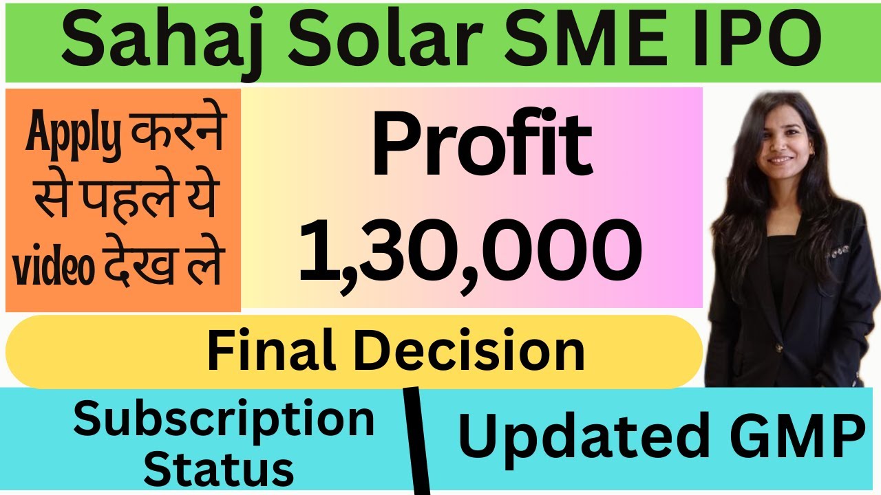 Sahaj Solar IPO | Sahaj Solar IPO Review | Sahaj Solar IPO GMP I Sahaj Solar I Sahaj - YouTube