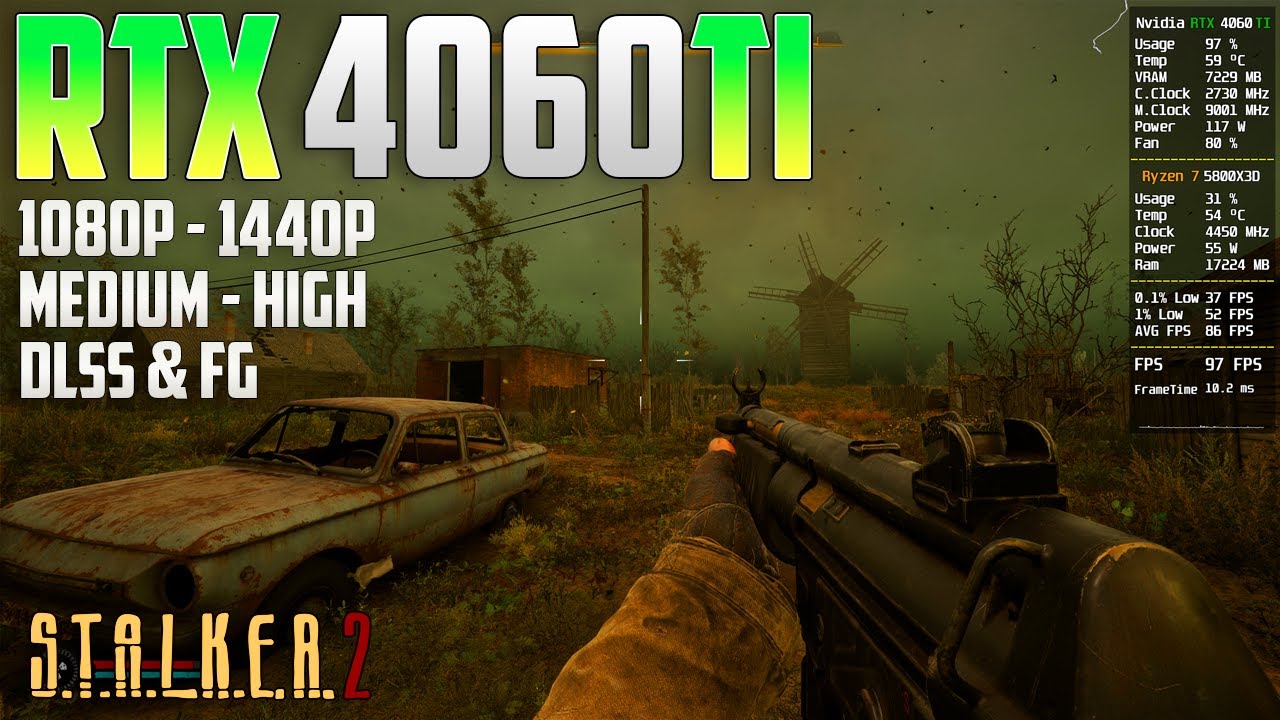 STALKER 2 RTX 4060 TI | 1080p - 1440p | Medium & High | DLSS & FG - YouTube