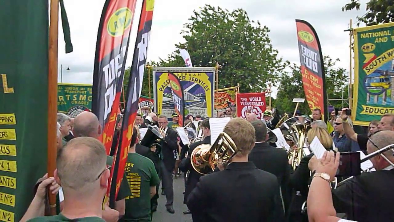 Tolpuddle Martyrs Festival 2017, snippet of RMT brass band at end of ...