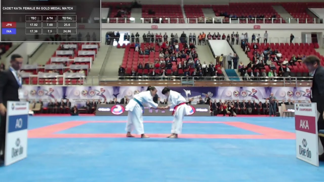 Indonesian vs Japan | gold medal match cadets kata female | WKF Konya ...