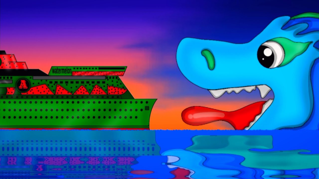 MS Watermelon Vs Sea Dragon! Flipaclip shipwreck 🚢 #sinkingships - YouTube