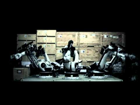 Installation with industrial robotic arms from Audi's production line ...