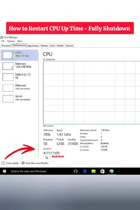 How to restart cpu up time - fully shutdown || restart cpu up time in windows 10 #shorts #cpu ...