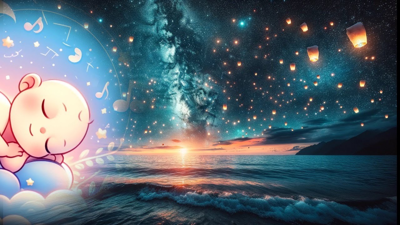 🌙🌙 Magical Ocean Lullaby: 🌌 Calming Baby Sleep Music with Gentle Waves ...