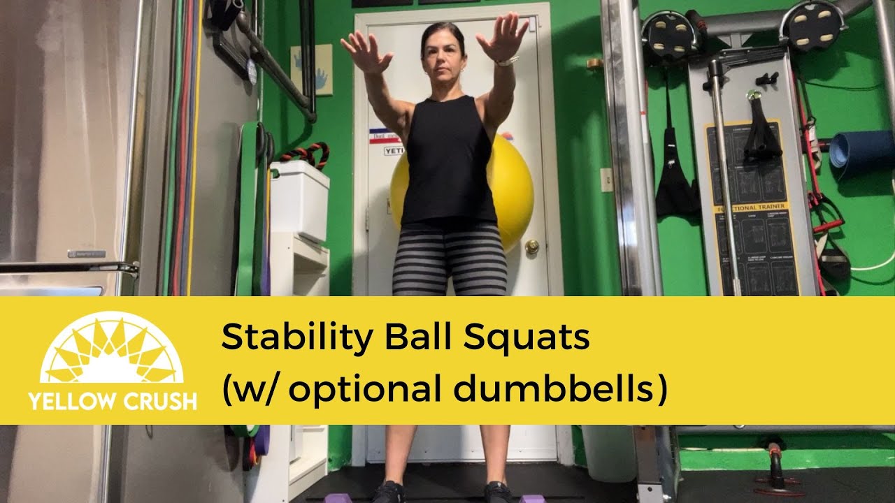 Yellow Crush Fitness - Stability Ball Squat - Demo - optional DB (20 ...
