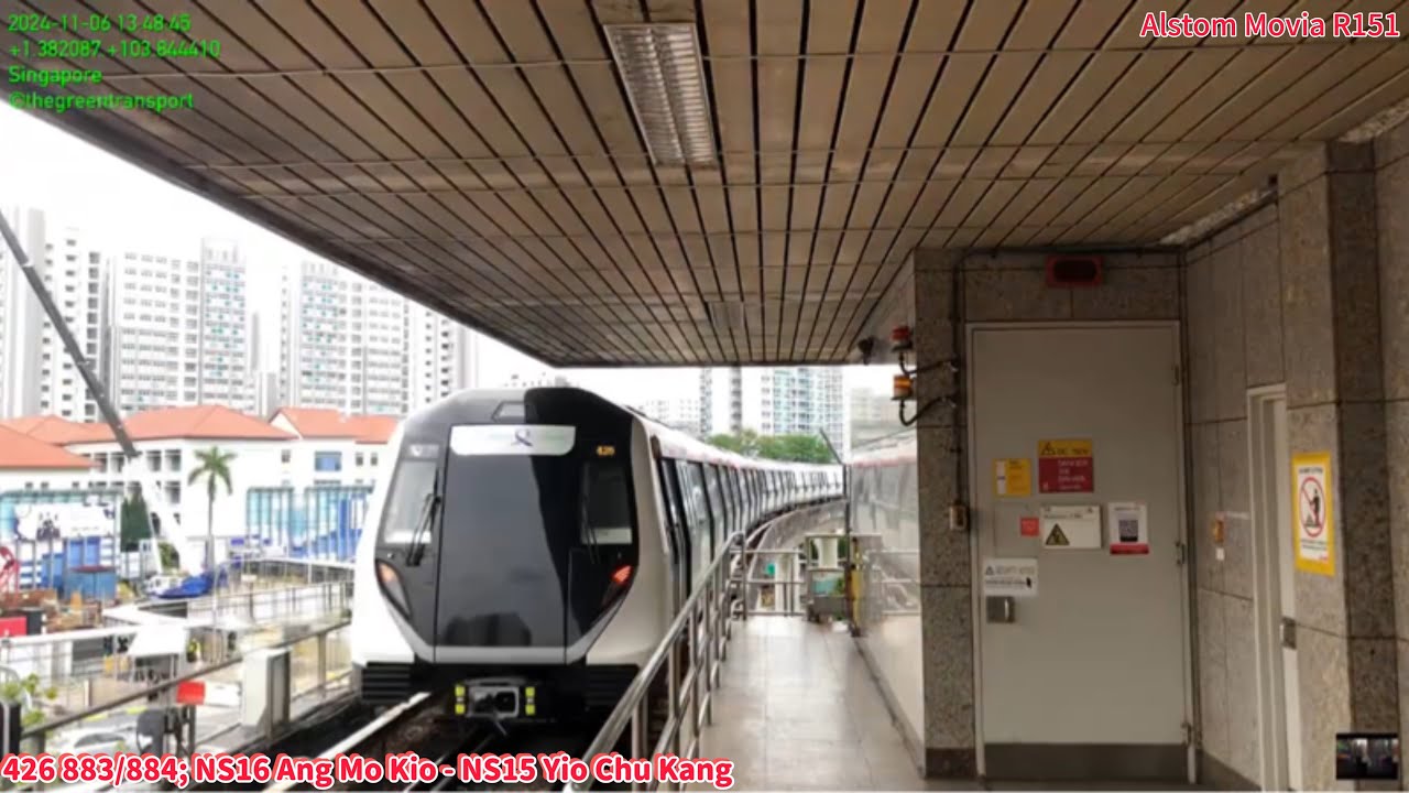 [SMRT] Alstom Movia R151 [883/884] NS16 Ang Mo Kio - NS15 Yio Chu Kang ...