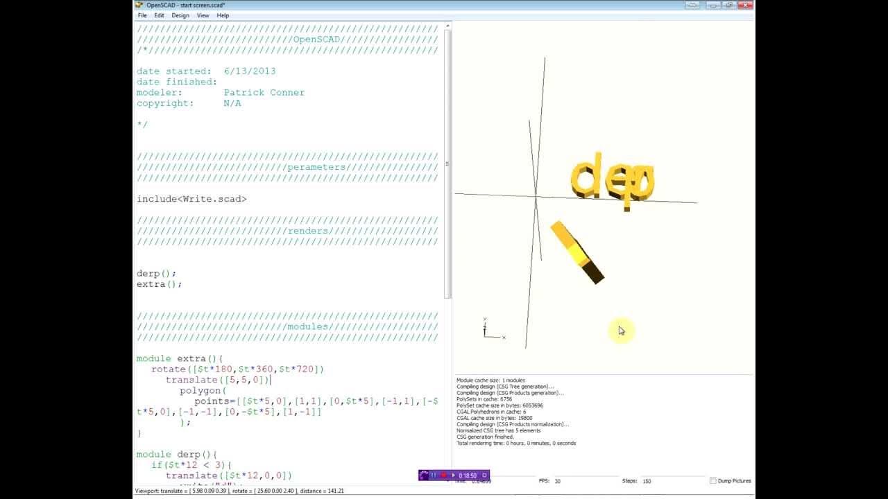 Animation in OpenSCAD - YouTube