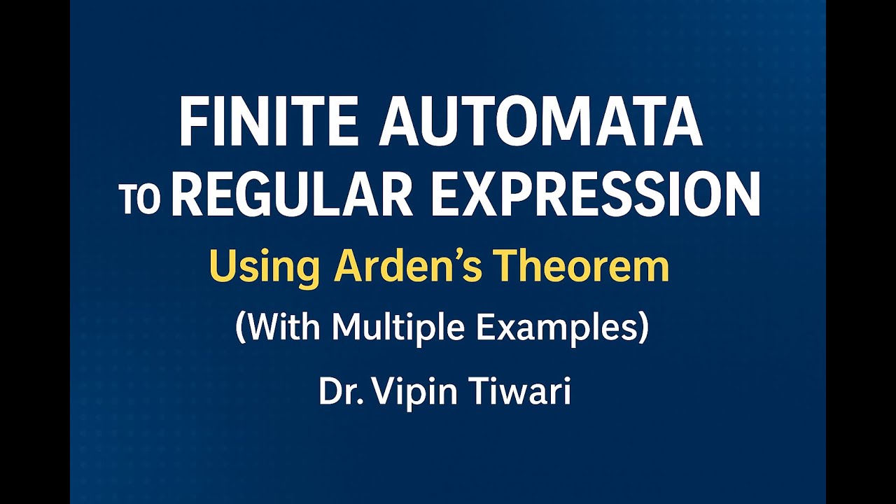 Lecture 17 Conversion of FA to Regular Expression - YouTube