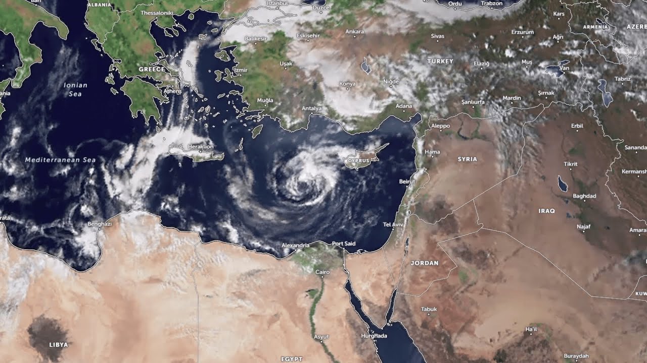 Storm in The Mediterranean Sea Affecting Cyprus - YouTube