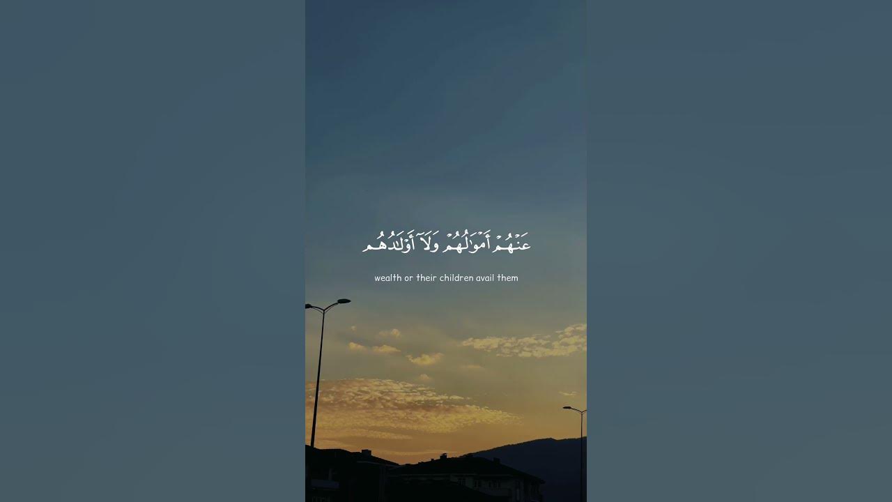 إن الذين كفروا لن تغني عنهم اموالهم ولا اولادهم من الله شيئاً