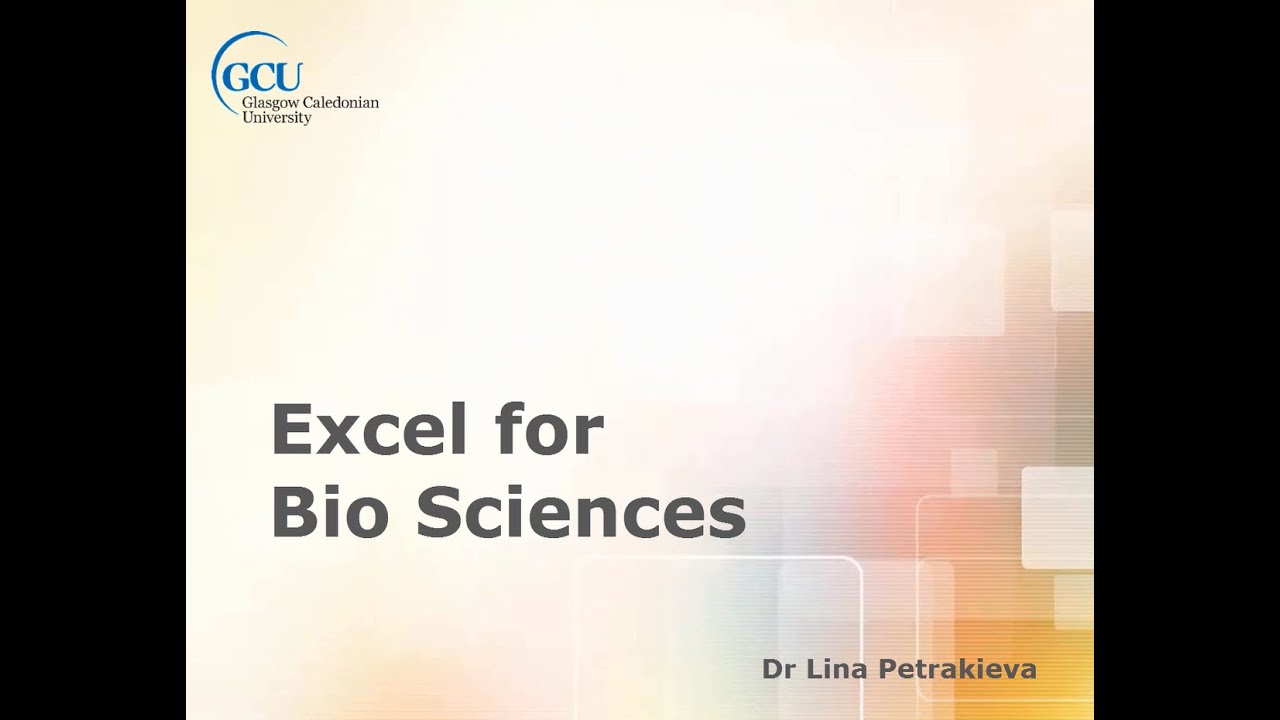 Excel for BIO Sciences - YouTube