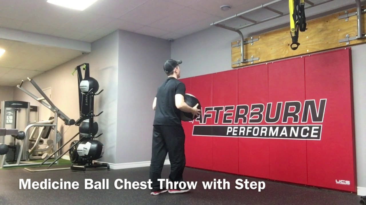 Medicine Ball Chest Throw with Step - YouTube
