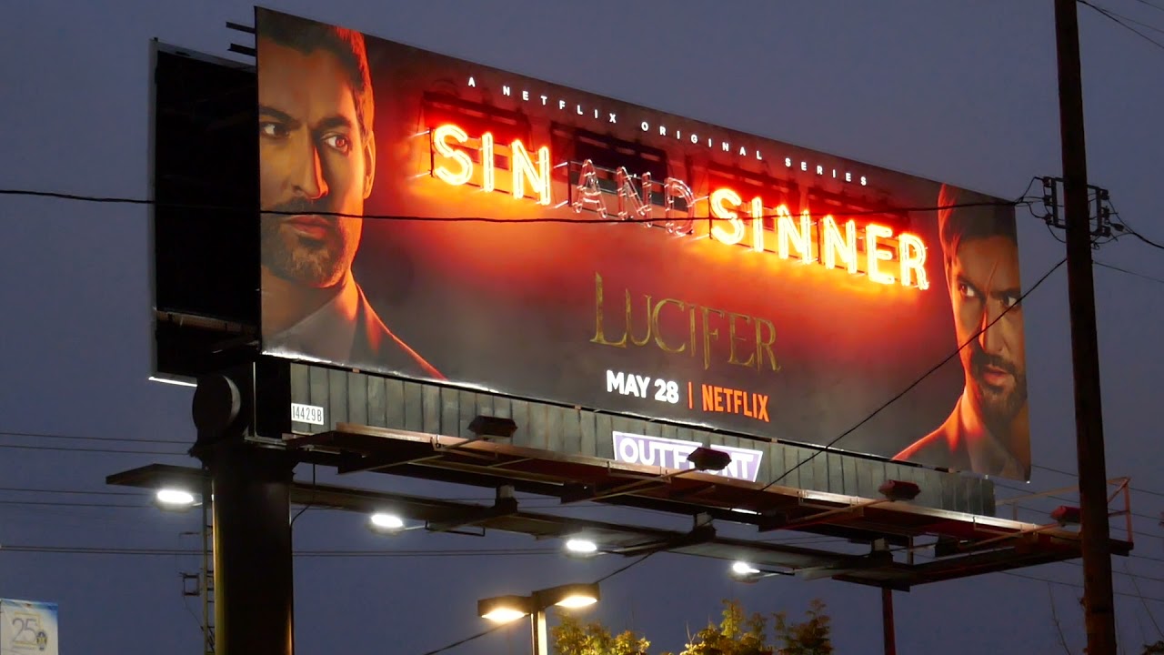 Lucifer season 5 part 2 Sin and Sinner neon billboard installation in L ...