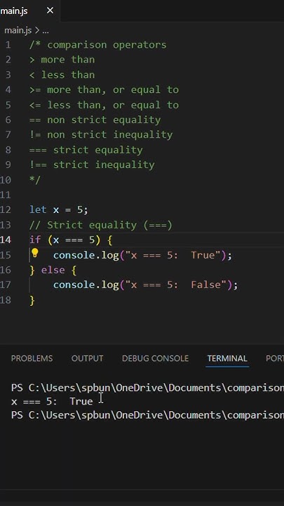Strict Equality Operator #logicaloperators #javascript #coding - YouTube