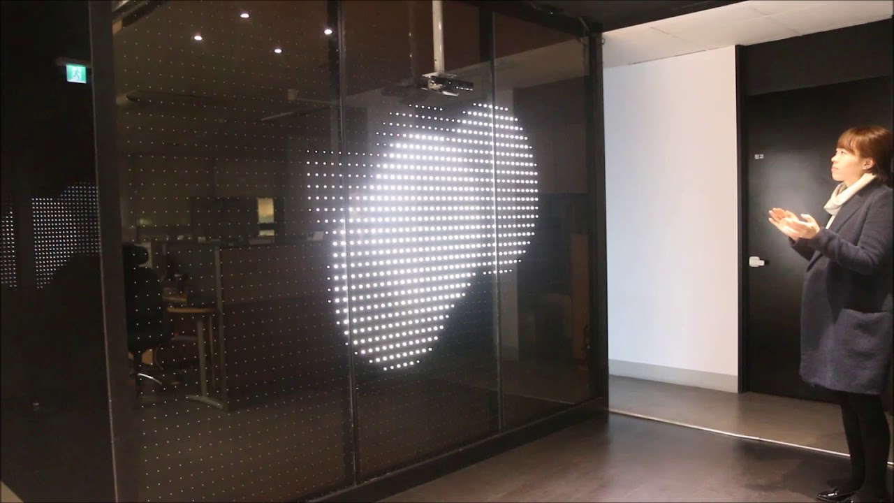Sound Interactive Transparent LED Glass Building Material - YouTube