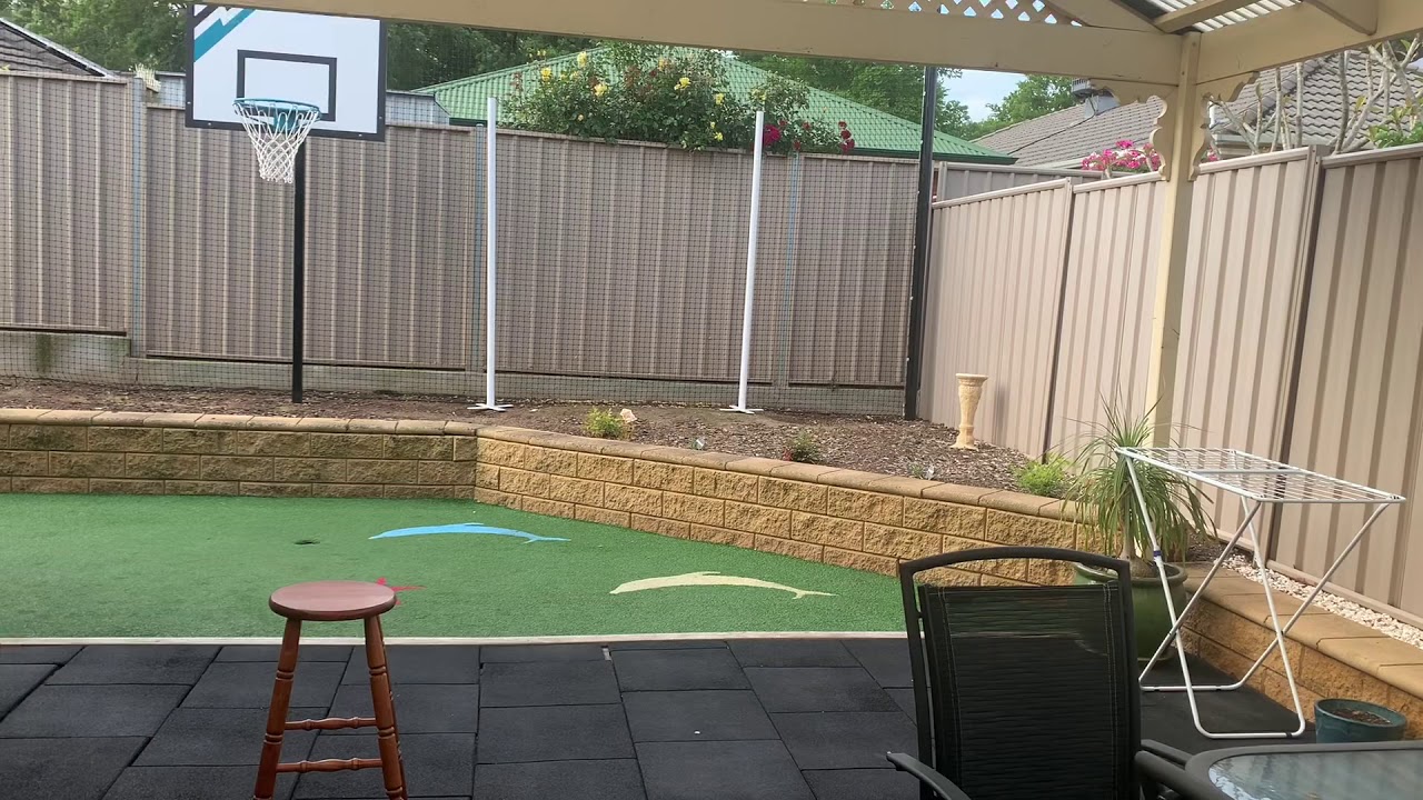 Footy (AFL) training fun in back yard - YouTube