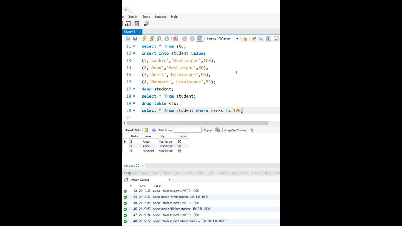 Equal To Operator In SQL YouTube Equal To Operator In SQL YouTube