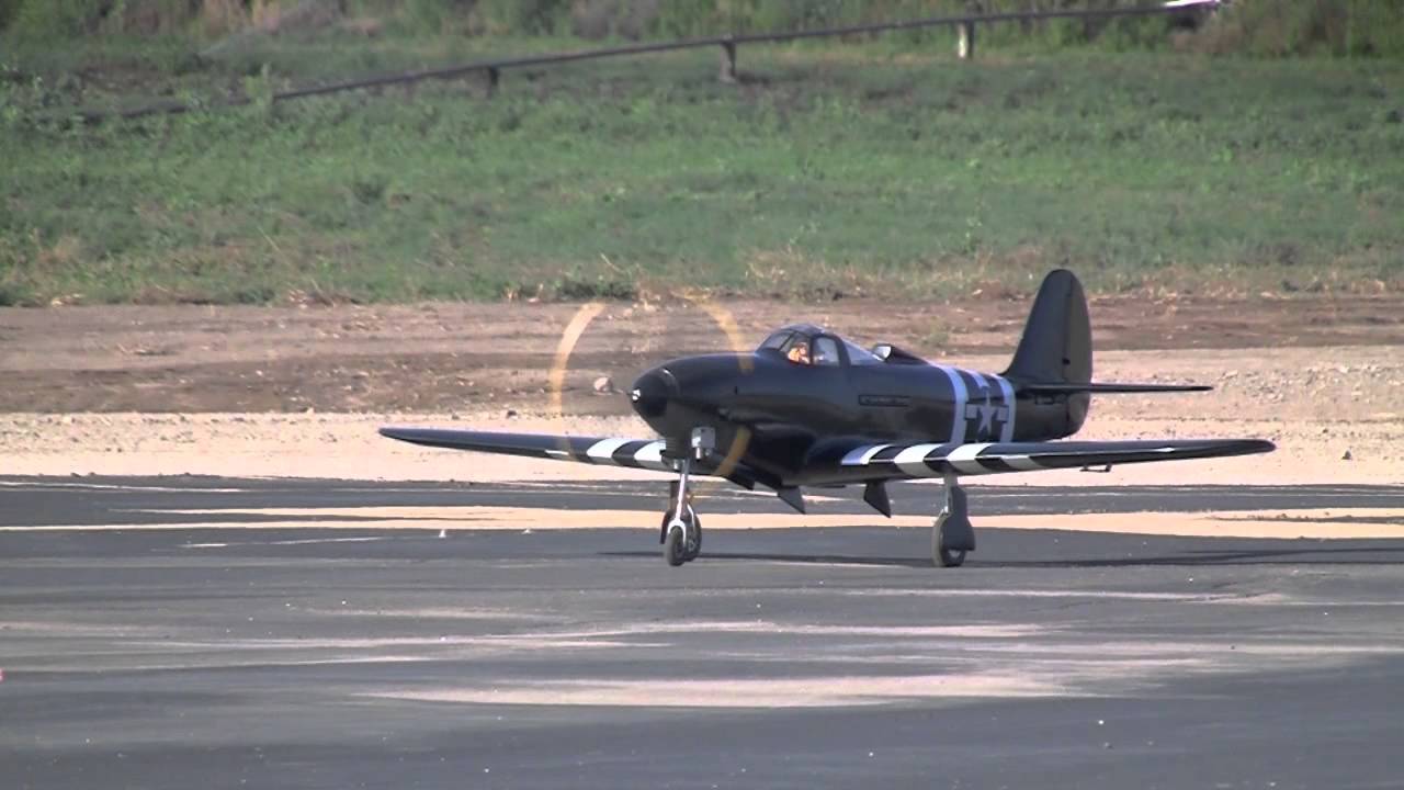 RC giant airplane P-39 with ZDZ 80 engine 2012 June Chino - YouTube