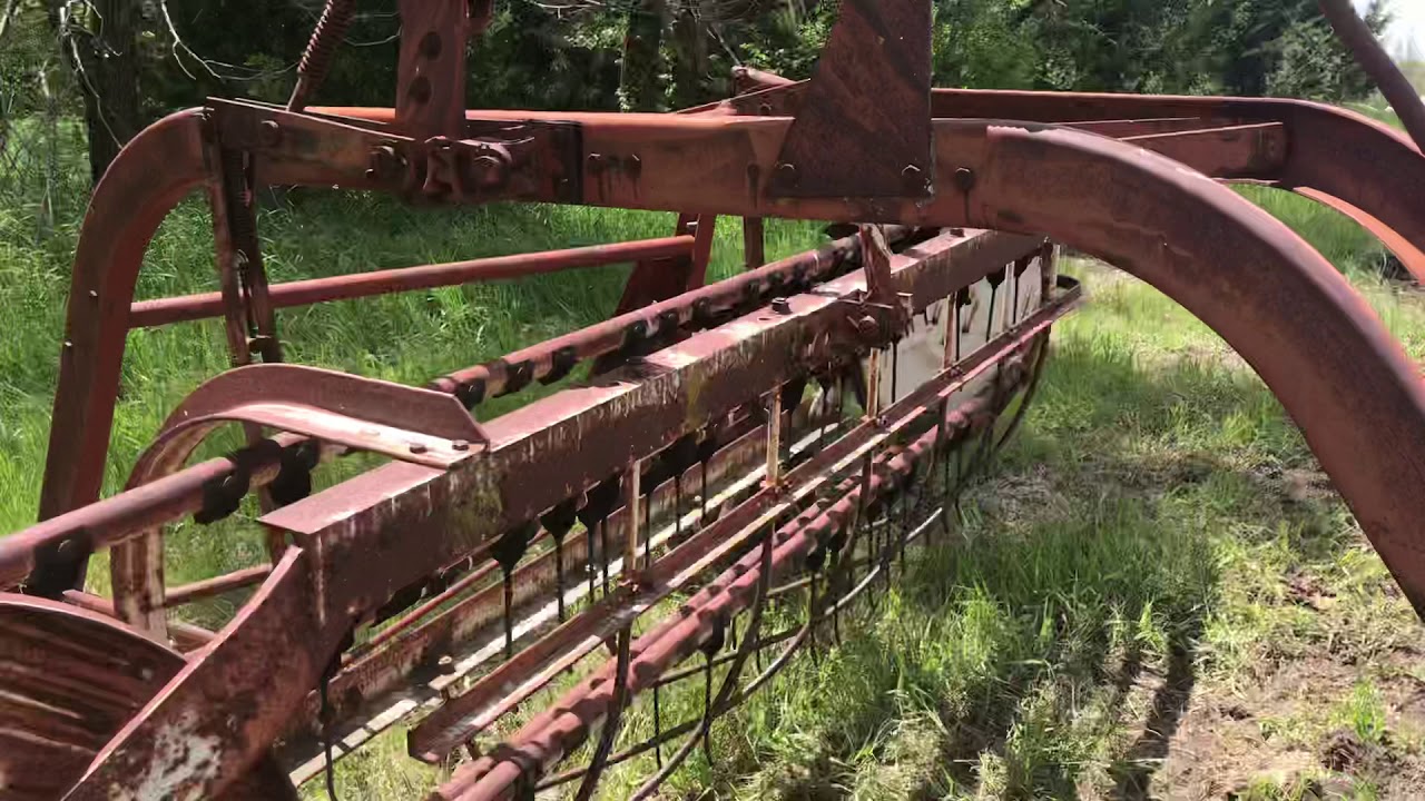 International 16 side delivery hay rake - YouTube