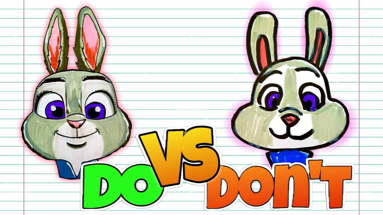 How to Draw Judy Hopps from ZOOTOPIA 2 - Easy Step by Step Do vs Don't ...