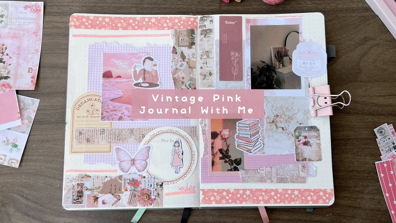 Vintage Pink Themed Journal: Create Beautiful Pages with Me ...